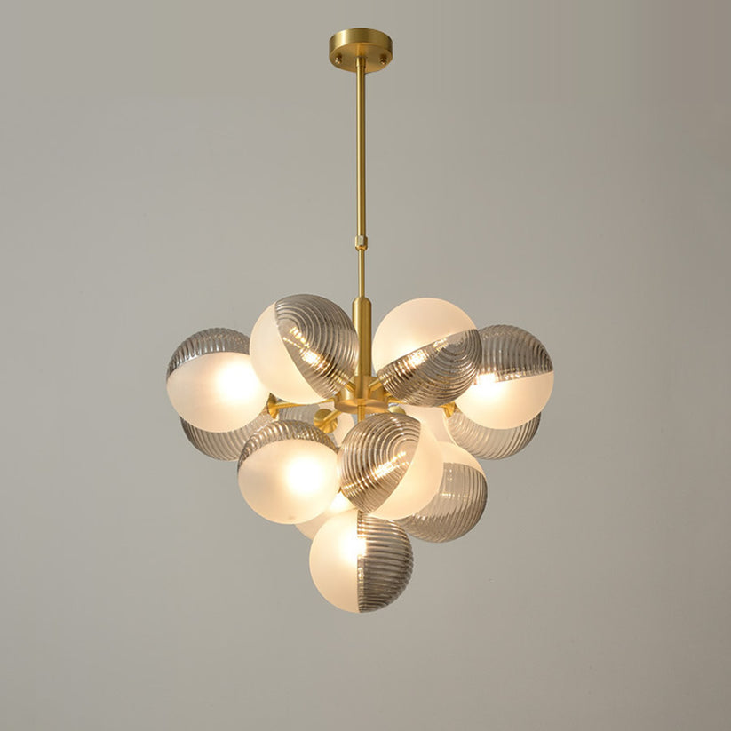 Celestial Sphere Chandelier – Modern Gold Light Fixture with Glass ...