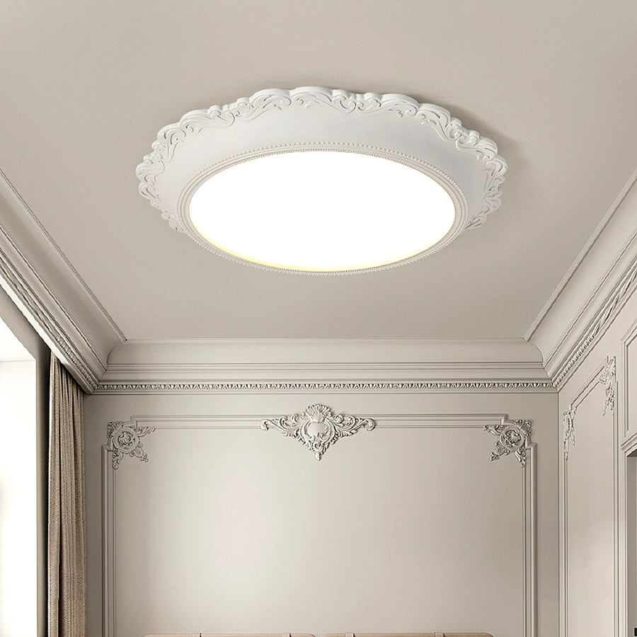 Classic French Embossed Ceiling Light – Elegant European Style Bedroom ...