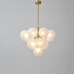 Celestial Sphere Chandelier – Modern Gold Light Fixture with Glass ...
