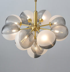 Celestial Sphere Chandelier – Modern Gold Light Fixture with Glass ...