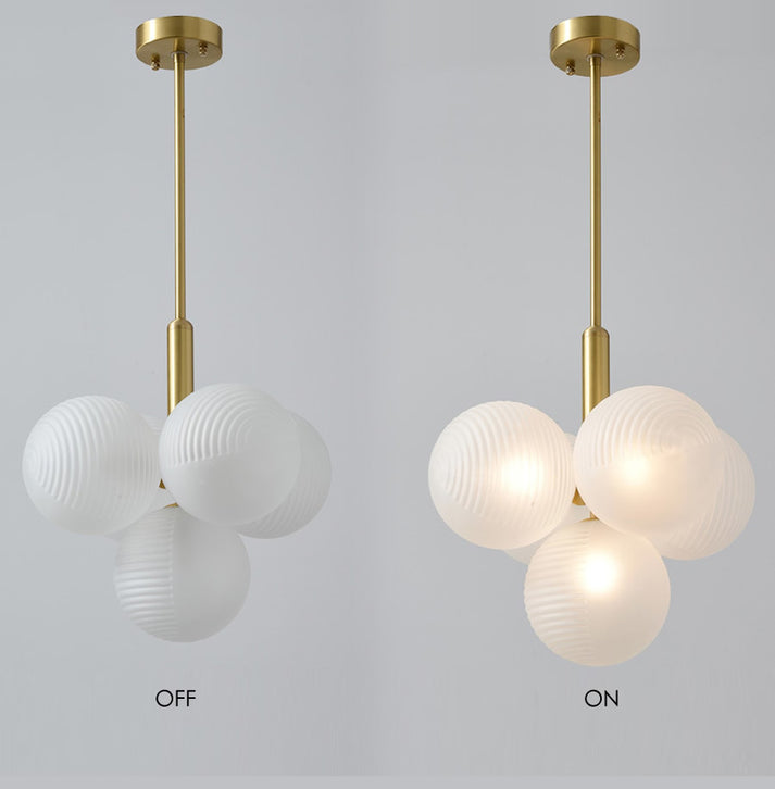 Celestial Sphere Chandelier – Modern Gold Light Fixture with Glass ...