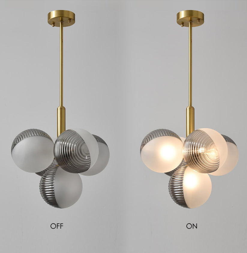 Celestial Sphere Chandelier – Modern Gold Light Fixture with Glass ...