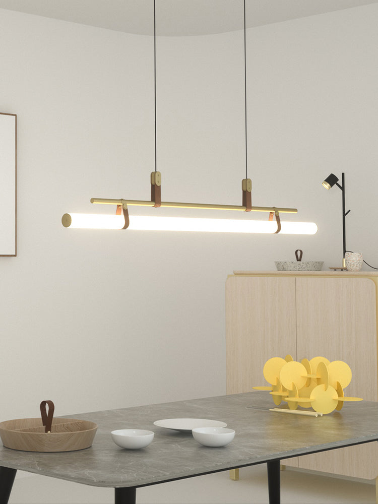 Modern Linear Tube Light LED Pendant for Dining Table Kithen Island ...