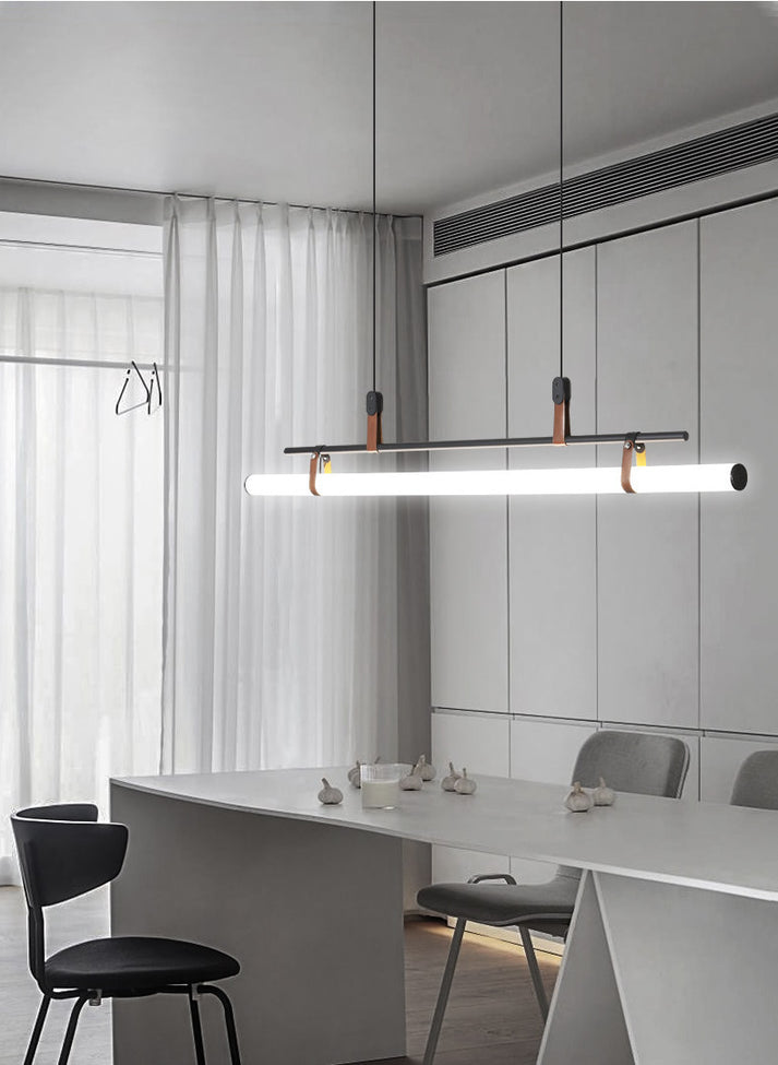 Modern Linear Tube Light LED Pendant for Dining Table Kithen Island ...